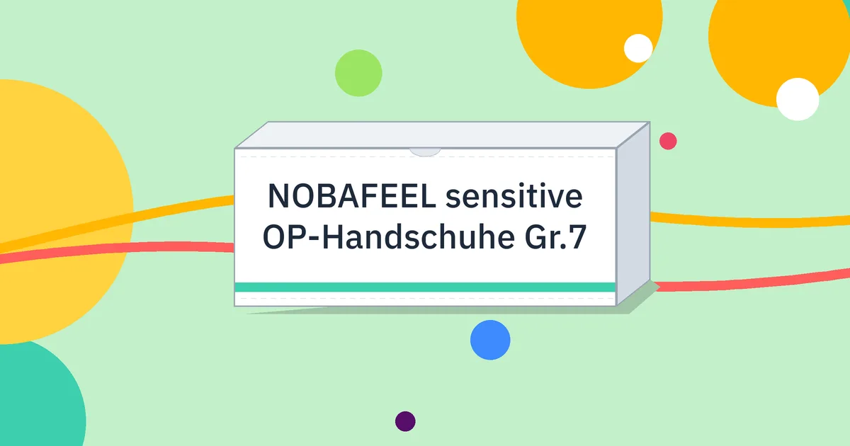 Symbolbild: Packung mit der Aufschrift NOBAFEEL sensitive OP-Handschuhe Gr.7 (PZN 06142304) – Verfügbarkeit und Bezug in Apotheken in Frankfurt am Main