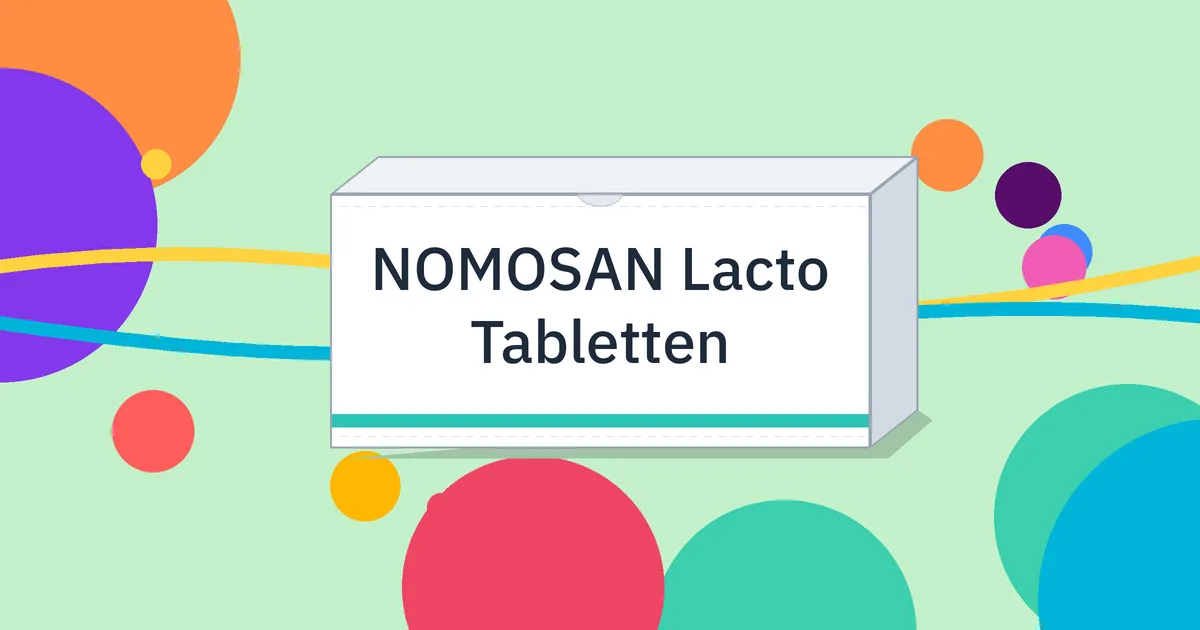 Symbolbild: Packung mit der Aufschrift NOMOSAN Lacto Tabletten (PZN 13573111) – Verfügbarkeit und Bezug in Apotheken in Frankfurt am Main