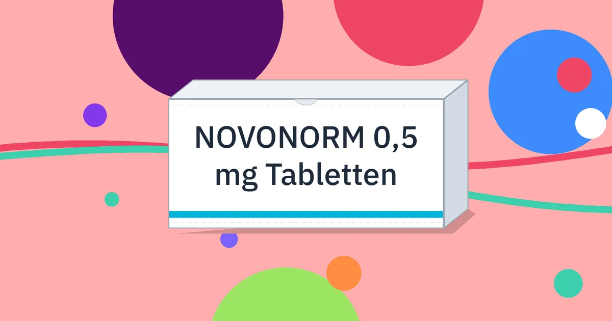 Symbolbild: Packung mit der Aufschrift NOVONORM 0,5 mg Tabletten (PZN 09539812) – Verfügbarkeit und Bezug in Apotheken in Frankfurt am Main
