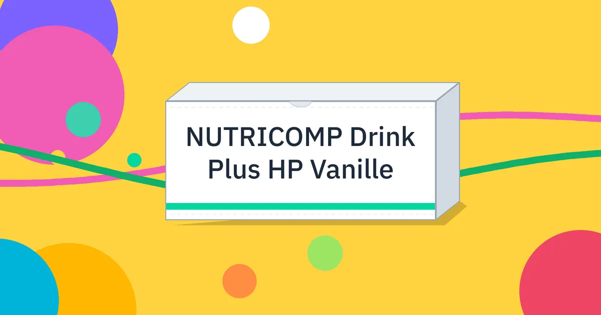 Symbolbild: Packung mit der Aufschrift NUTRICOMP Drink Plus HP Vanille (PZN 11139451) – Verfügbarkeit und Bezug in Apotheken in Frankfurt am Main