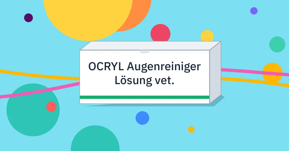 Symbolbild: Packung mit der Aufschrift OCRYL Augenreiniger Lösung vet. (PZN 19491874) – Verfügbarkeit und Bezug in Apotheken in Frankfurt am Main