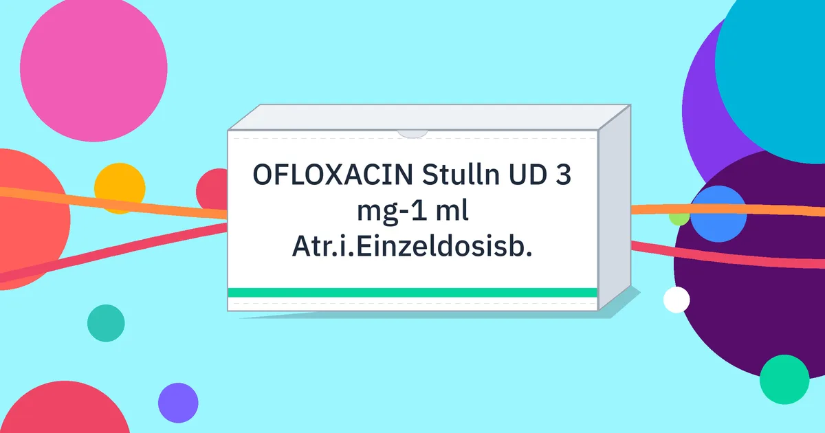 Symbolbild: Packung mit der Aufschrift OFLOXACIN Stulln UD 3 mg-1 ml Atr.i.Einzeldosisb. (PZN 09924059) – Verfügbarkeit und Bezug in Apotheken in Frankfurt am Main