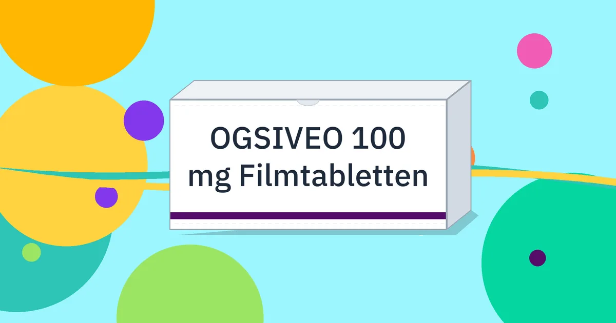 Symbolbild: Packung mit der Aufschrift OGSIVEO 100 mg Filmtabletten (PZN 19759816) – Verfügbarkeit und Bezug in Apotheken in Frankfurt am Main