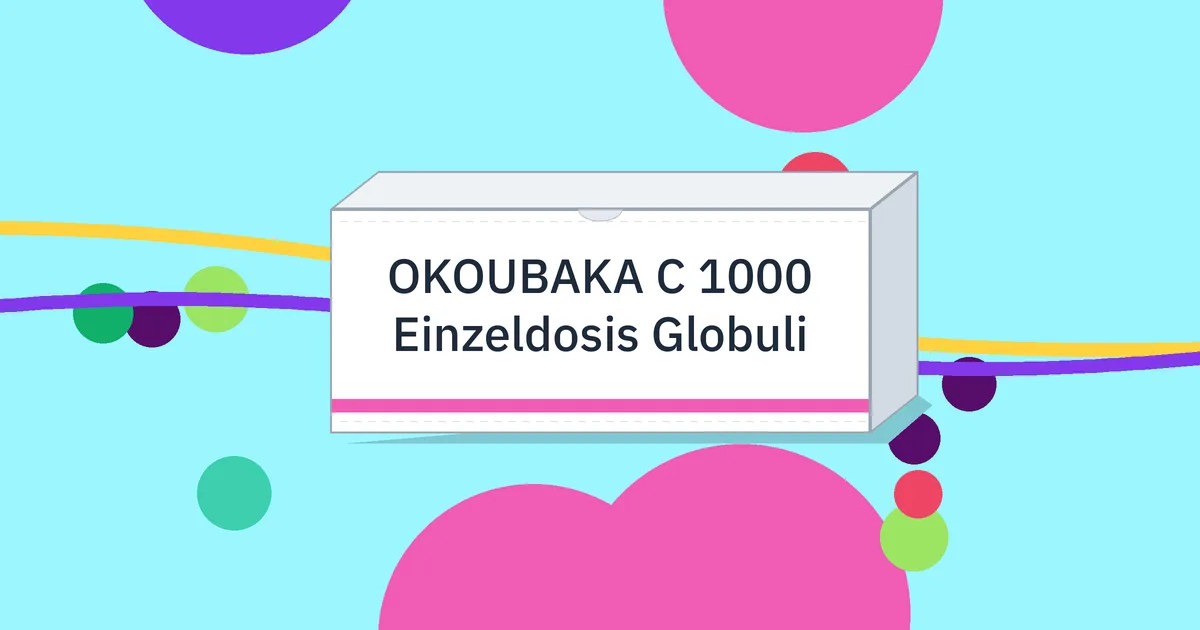 Symbolbild: Packung mit der Aufschrift OKOUBAKA C 1000 Einzeldosis Globuli (PZN 01948586) – Verfügbarkeit und Bezug in Apotheken in Frankfurt am Main