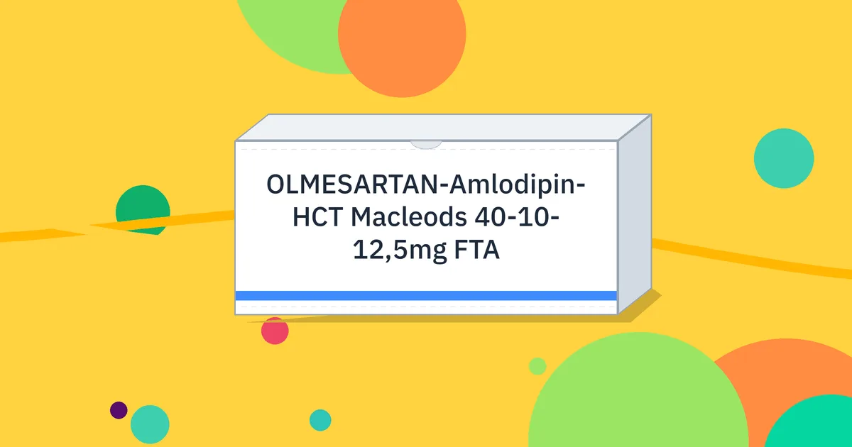 Symbolbild: Packung mit der Aufschrift OLMESARTAN-Amlodipin-HCT Macleods 40-10-12,5mg FTA (PZN 18314704) – Verfügbarkeit und Bezug in Apotheken in Frankfurt am Main