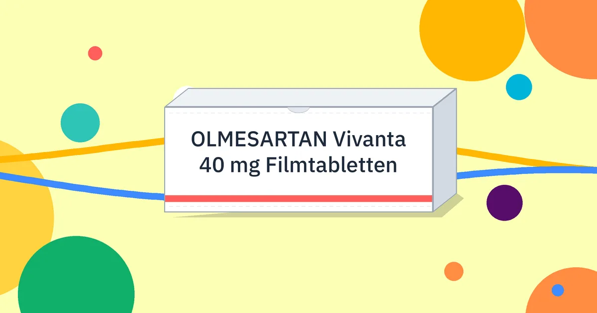 Symbolbild: Packung mit der Aufschrift OLMESARTAN Vivanta 40 mg Filmtabletten (PZN 19829592) – Verfügbarkeit und Bezug in Apotheken in Frankfurt am Main