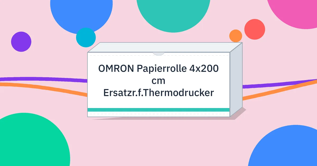 Symbolbild: Packung mit der Aufschrift OMRON Papierrolle 4x200 cm Ersatzr.f.Thermodrucker (PZN 12608818) – Verfügbarkeit und Bezug in Apotheken in Frankfurt am Main