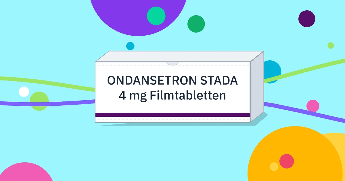 Symbolbild: Packung mit der Aufschrift ONDANSETRON STADA 4 mg Filmtabletten (PZN 19988600) – Verfügbarkeit und Bezug in Apotheken in Frankfurt am Main