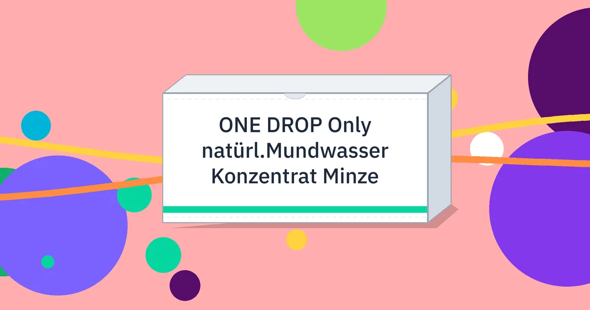 Symbolbild: Packung mit der Aufschrift ONE DROP Only natürl.Mundwasser Konzentrat Minze (PZN 20838403) – Verfügbarkeit und Bezug in Apotheken in Frankfurt am Main