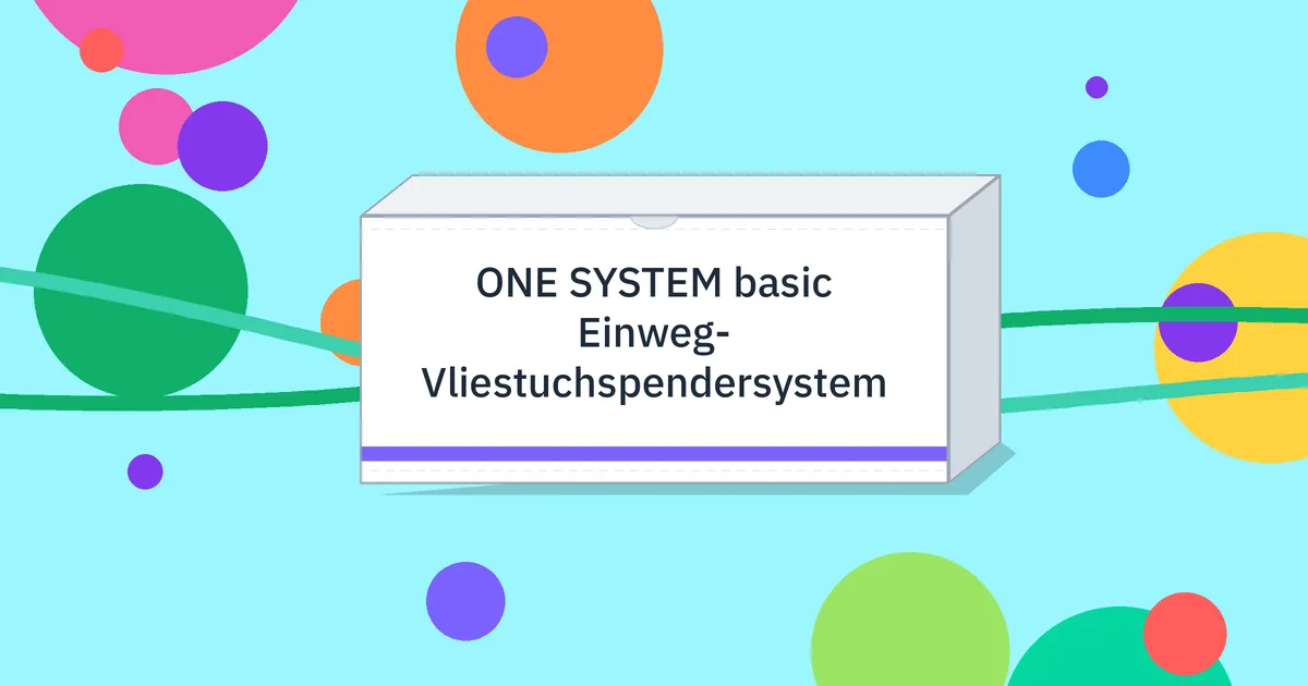 Symbolbild: Packung mit der Aufschrift ONE SYSTEM basic Einweg-Vliestuchspendersystem (PZN 13920529) – Verfügbarkeit und Bezug in Apotheken in Frankfurt am Main
