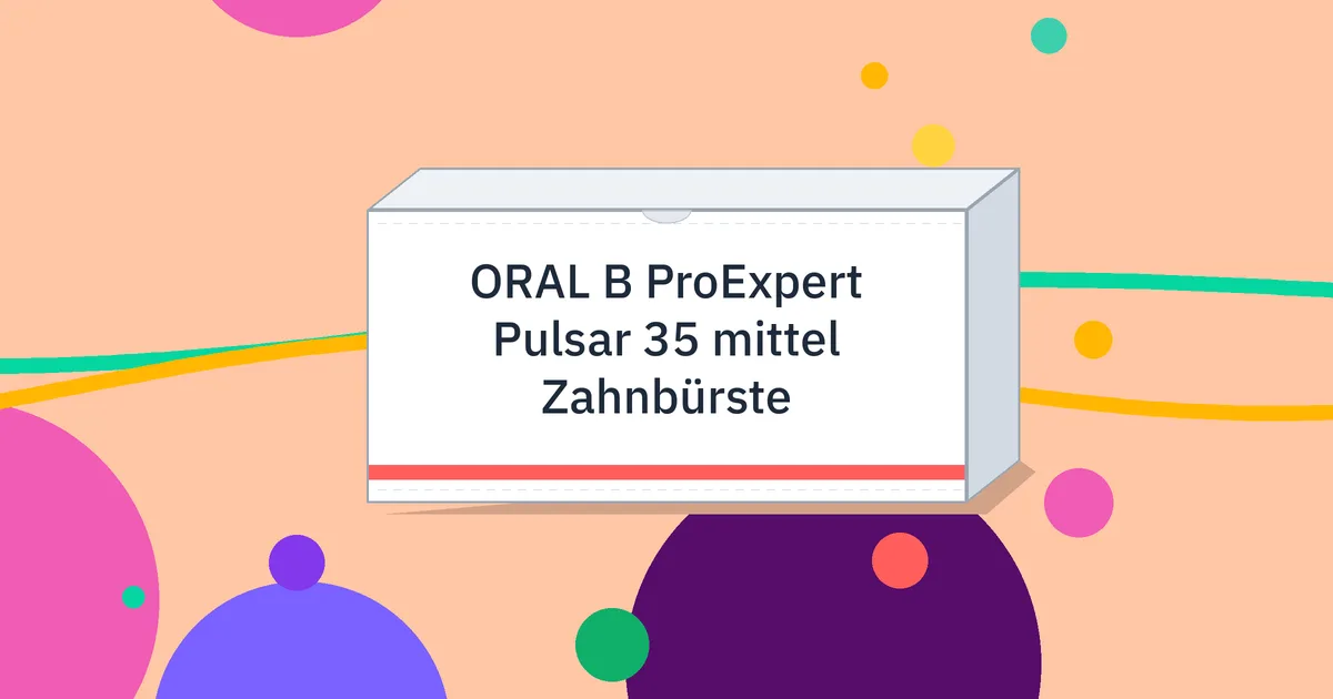Symbolbild: Packung mit der Aufschrift ORAL B ProExpert Pulsar 35 mittel Zahnbürste (PZN 06475170) – Verfügbarkeit und Bezug in Apotheken in Frankfurt am Main