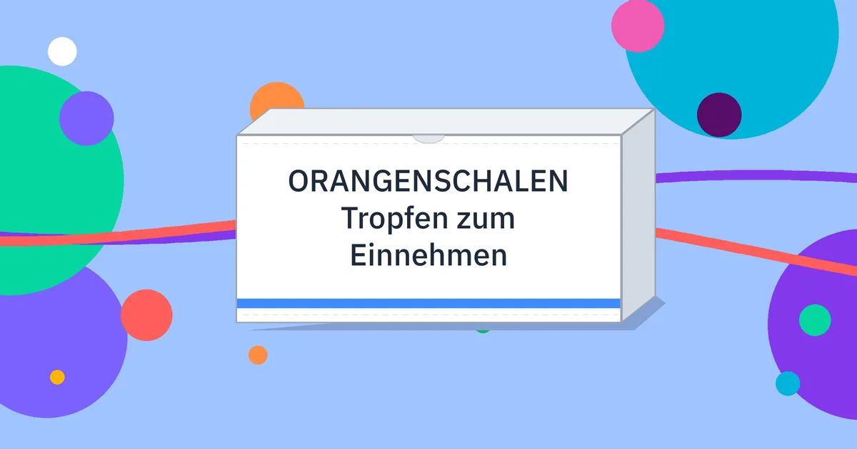 Symbolbild: Packung mit der Aufschrift ORANGENSCHALEN Tropfen zum Einnehmen (PZN 11601926) – Verfügbarkeit und Bezug in Apotheken in Frankfurt am Main