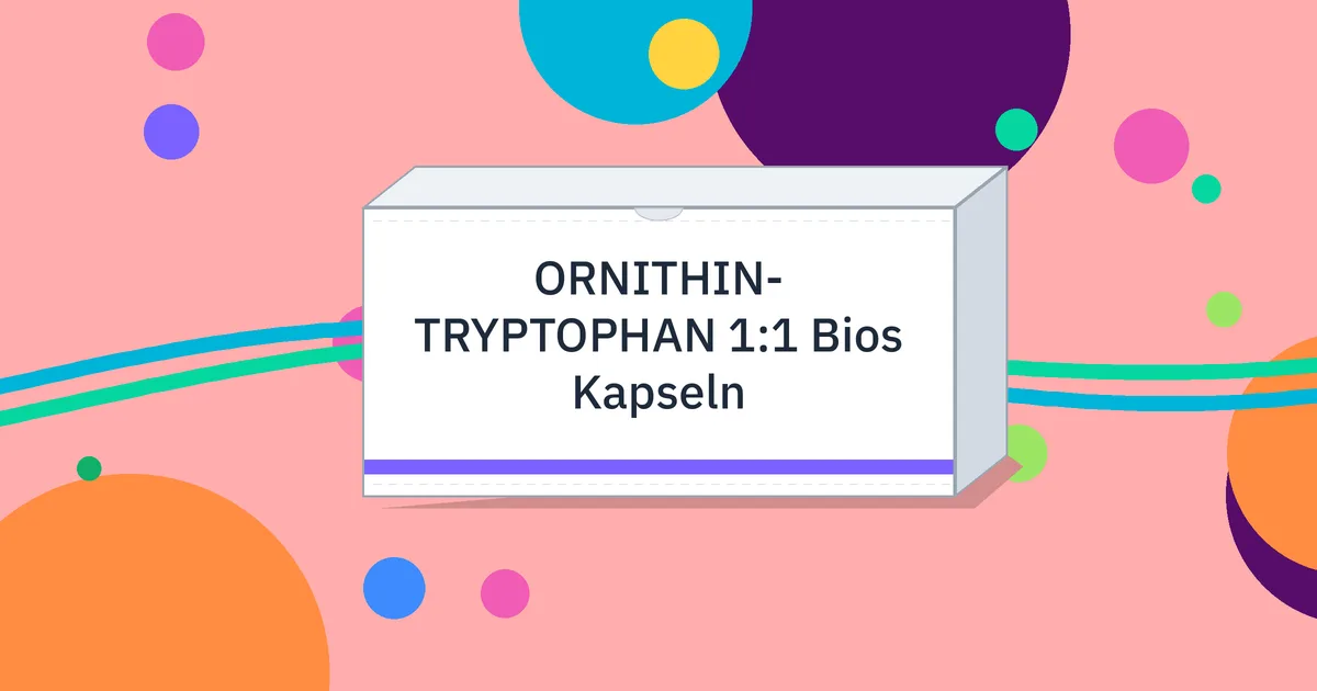 Symbolbild: Packung mit der Aufschrift ORNITHIN-TRYPTOPHAN 1:1 Bios Kapseln (PZN 10523265) – Verfügbarkeit und Bezug in Apotheken in Frankfurt am Main