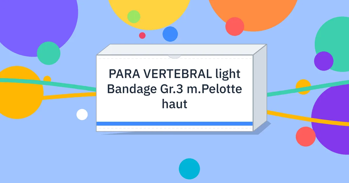 Symbolbild: Packung mit der Aufschrift PARA VERTEBRAL light Bandage Gr.3 m.Pelotte haut (PZN 10003838) – Verfügbarkeit und Bezug in Apotheken in Frankfurt am Main