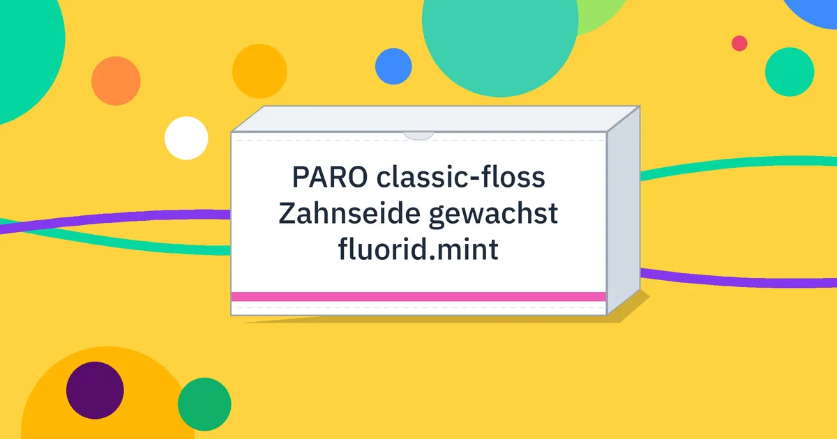 Symbolbild: Packung mit der Aufschrift PARO classic-floss Zahnseide gewachst fluorid.mint (PZN 17373188) – Verfügbarkeit und Bezug in Apotheken in Frankfurt am Main