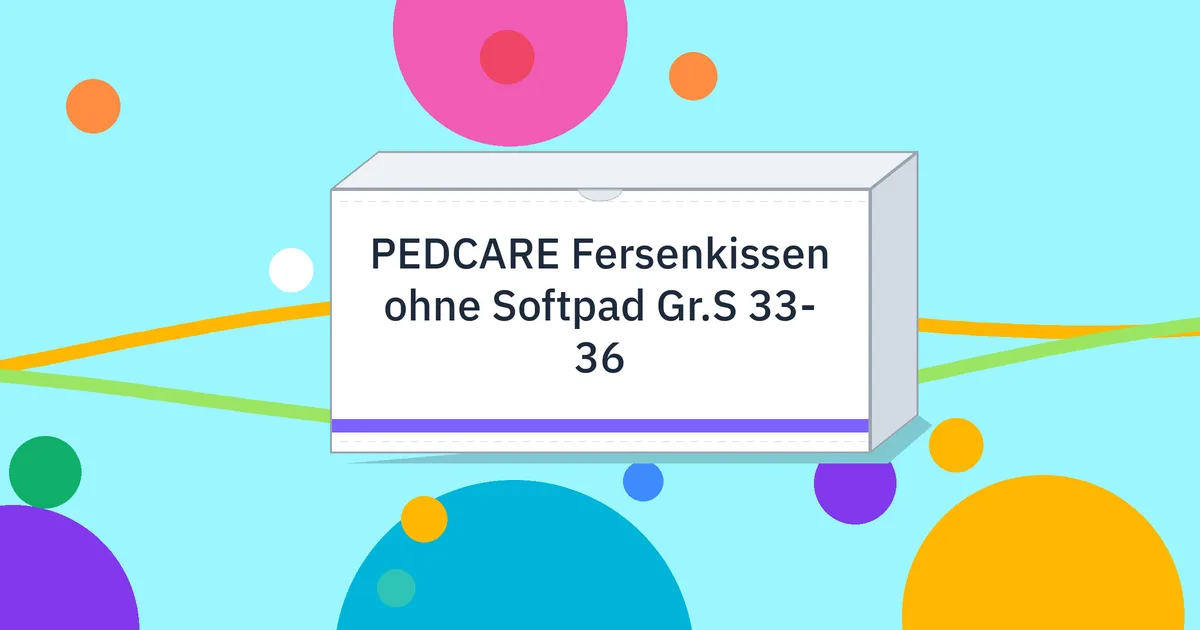 Symbolbild: Packung mit der Aufschrift PEDCARE Fersenkissen ohne Softpad Gr.S 33-36 (PZN 13947994) – Verfügbarkeit und Bezug in Apotheken in Frankfurt am Main