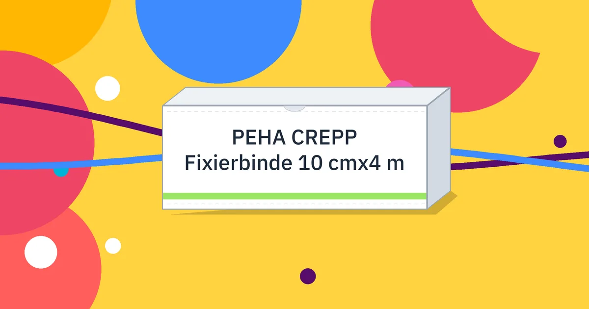 Symbolbild: Packung mit der Aufschrift PEHA CREPP Fixierbinde 10 cmx4 m (PZN 20720788) – Verfügbarkeit und Bezug in Apotheken in Frankfurt am Main