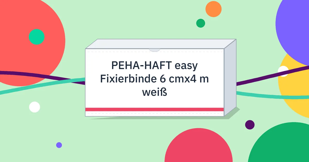 Symbolbild: Packung mit der Aufschrift PEHA-HAFT easy Fixierbinde 6 cmx4 m weiß (PZN 19452868) – Verfügbarkeit und Bezug in Apotheken in Frankfurt am Main