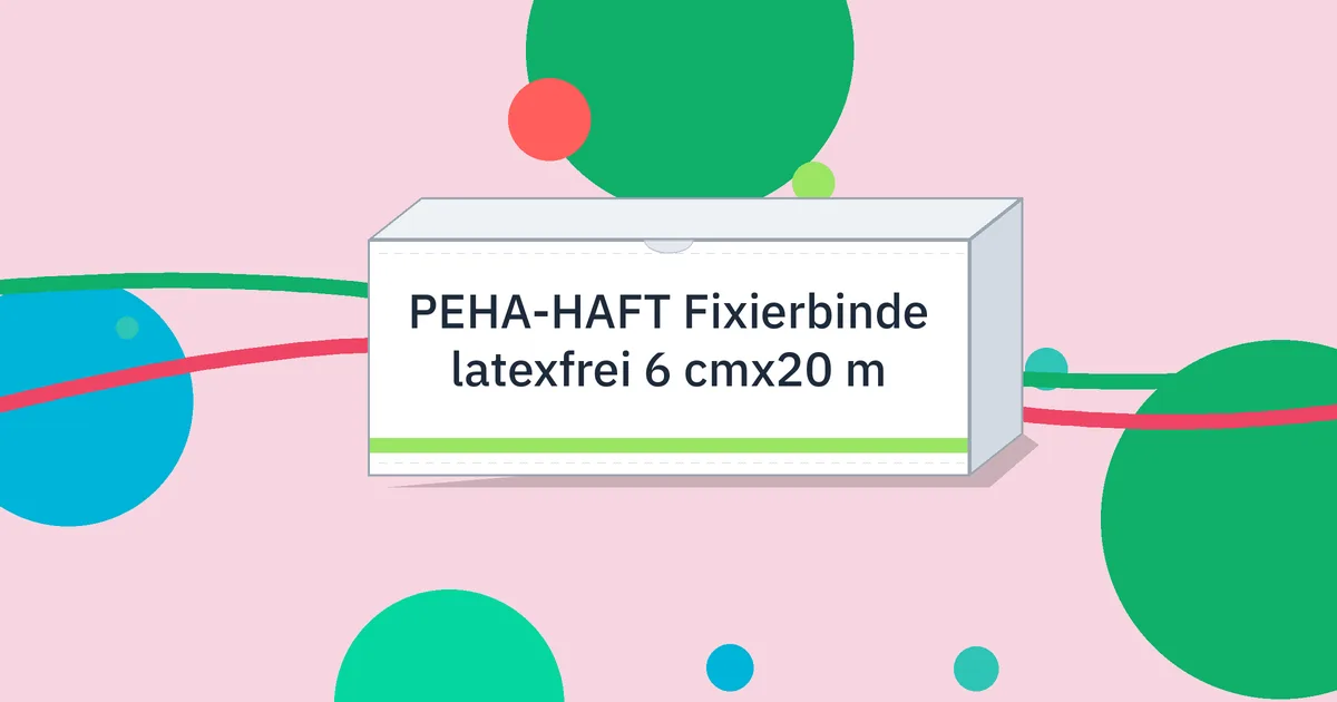 Symbolbild: Packung mit der Aufschrift PEHA-HAFT Fixierbinde latexfrei 6 cmx20 m (PZN 13701916) – Verfügbarkeit und Bezug in Apotheken in Frankfurt am Main
