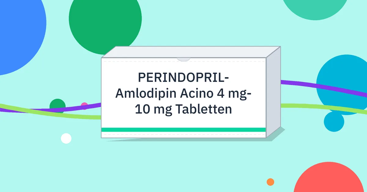 Symbolbild: Packung mit der Aufschrift PERINDOPRIL-Amlodipin Acino 4 mg-10 mg Tabletten (PZN 17505508) – Verfügbarkeit und Bezug in Apotheken in Frankfurt am Main