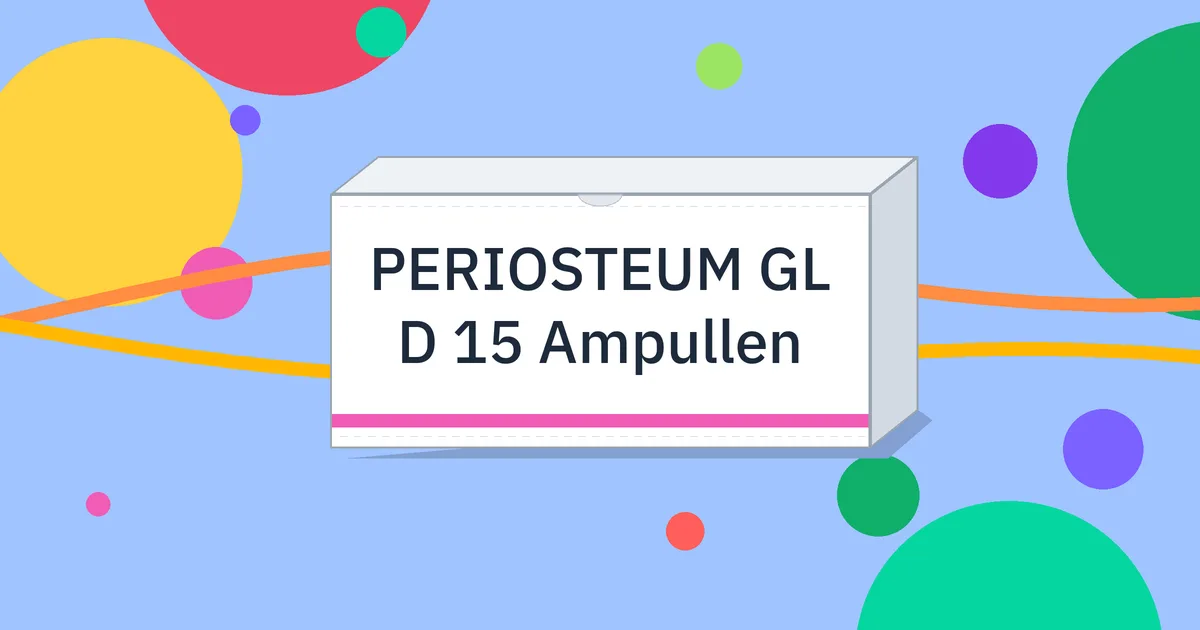Symbolbild: Packung mit der Aufschrift PERIOSTEUM GL D 15 Ampullen (PZN 02829470) – Verfügbarkeit und Bezug in Apotheken in Frankfurt am Main