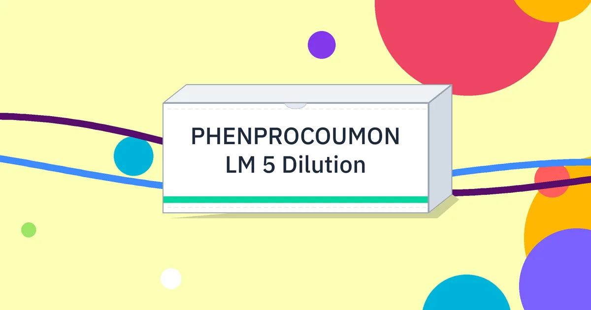 Symbolbild: Packung mit der Aufschrift PHENPROCOUMON LM 5 Dilution (PZN 13637791) – Verfügbarkeit und Bezug in Apotheken in Frankfurt am Main