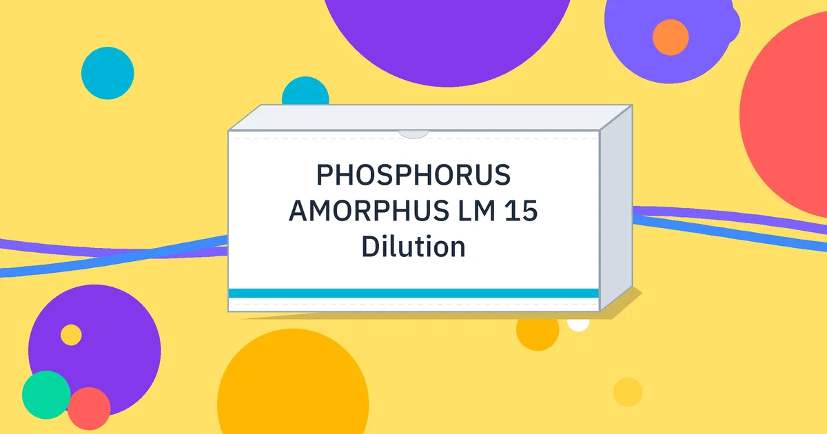 Symbolbild: Packung mit der Aufschrift PHOSPHORUS AMORPHUS LM 15 Dilution (PZN 13034466) – Verfügbarkeit und Bezug in Apotheken in Frankfurt am Main