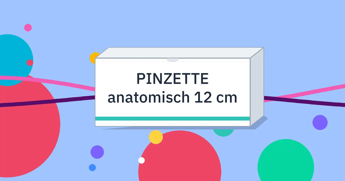 Symbolbild: Packung mit der Aufschrift PINZETTE anatomisch 12 cm (PZN 01735034) – Verfügbarkeit und Bezug in Apotheken in Frankfurt am Main