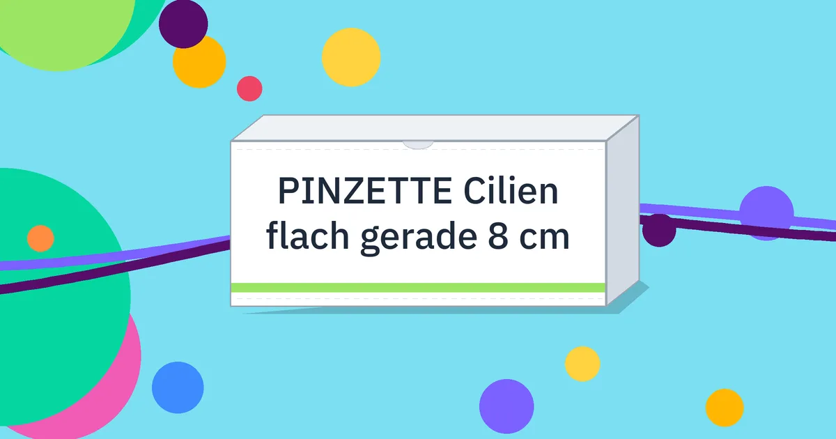 Symbolbild: Packung mit der Aufschrift PINZETTE Cilien flach gerade 8 cm (PZN 01735123) – Verfügbarkeit und Bezug in Apotheken in Frankfurt am Main