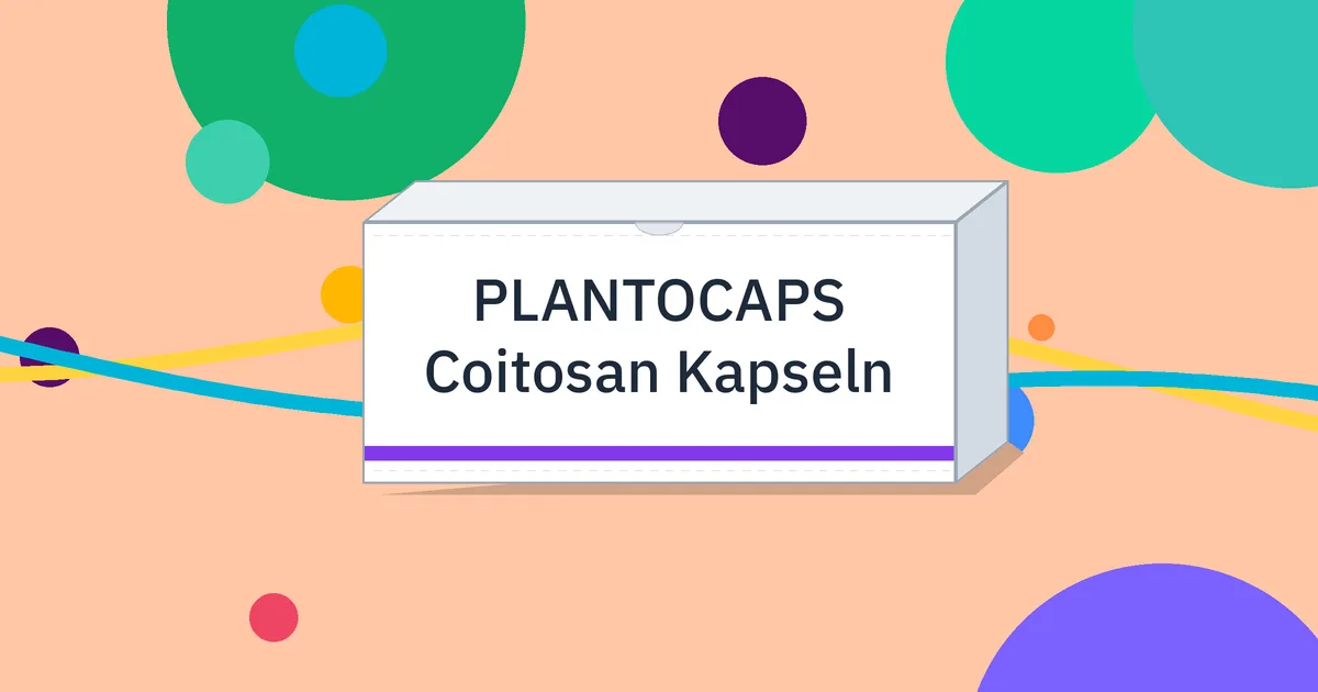 Symbolbild: Packung mit der Aufschrift PLANTOCAPS Coitosan Kapseln (PZN 13974904) – Verfügbarkeit und Bezug in Apotheken in Frankfurt am Main