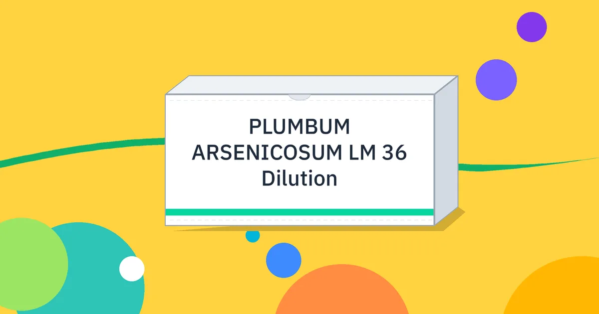 Symbolbild: Packung mit der Aufschrift PLUMBUM ARSENICOSUM LM 36 Dilution (PZN 13039529) – Verfügbarkeit und Bezug in Apotheken in Frankfurt am Main