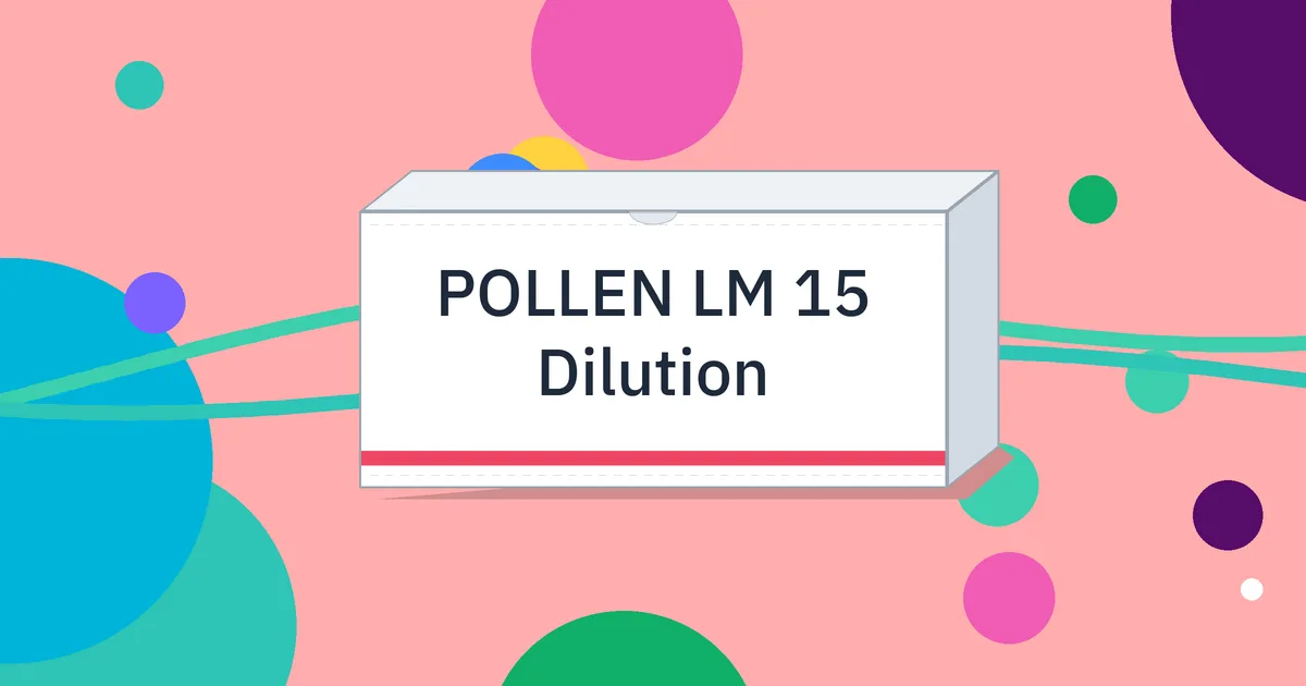 Symbolbild: Packung mit der Aufschrift POLLEN LM 15 Dilution (PZN 13043413) – Verfügbarkeit und Bezug in Apotheken in Frankfurt am Main