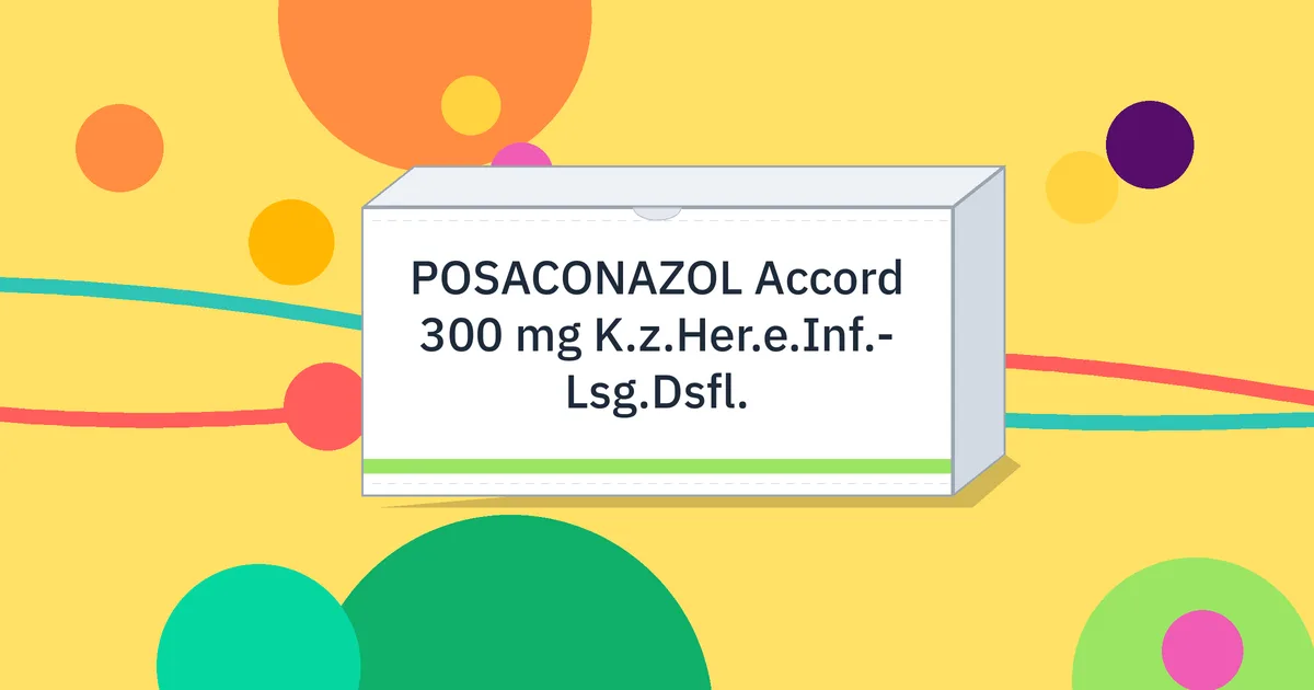 Symbolbild: Packung mit der Aufschrift POSACONAZOL Accord 300 mg K.z.Her.e.Inf.-Lsg.Dsfl. (PZN 18770017) – Verfügbarkeit und Bezug in Apotheken in Frankfurt am Main