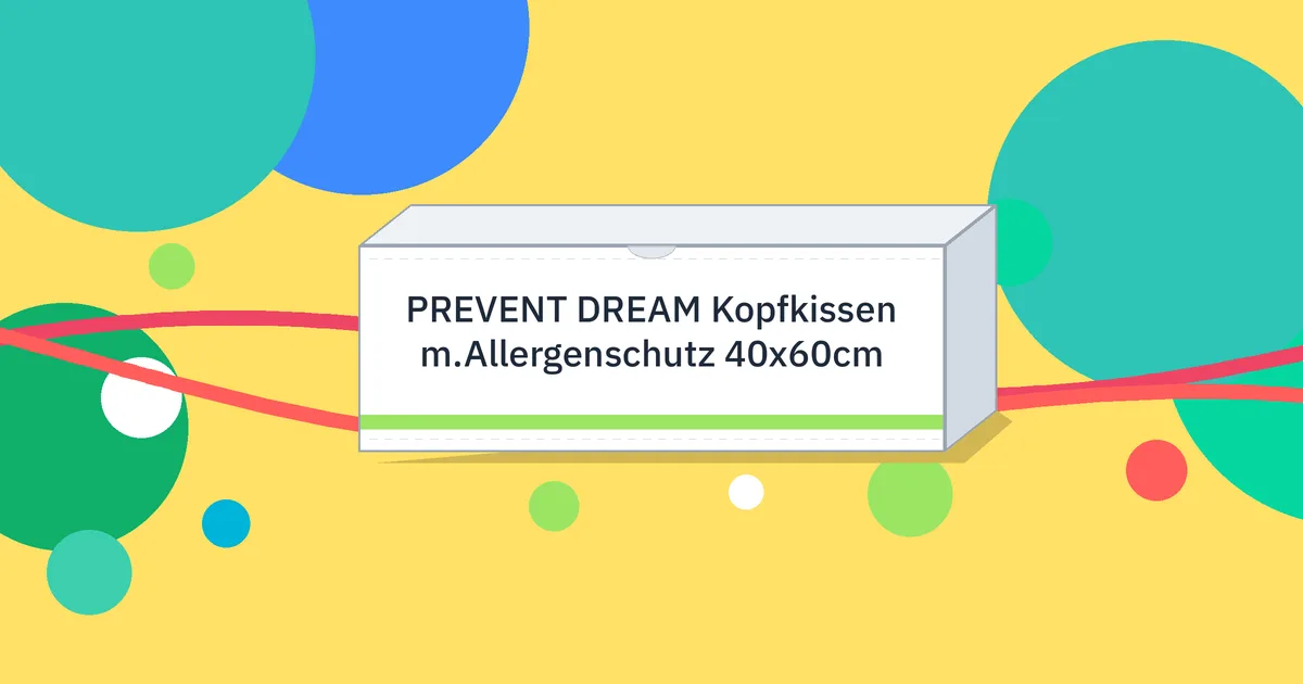 Symbolbild: Packung mit der Aufschrift PREVENT DREAM Kopfkissen m.Allergenschutz 40x60cm (PZN 13423624) – Verfügbarkeit und Bezug in Apotheken in Frankfurt am Main