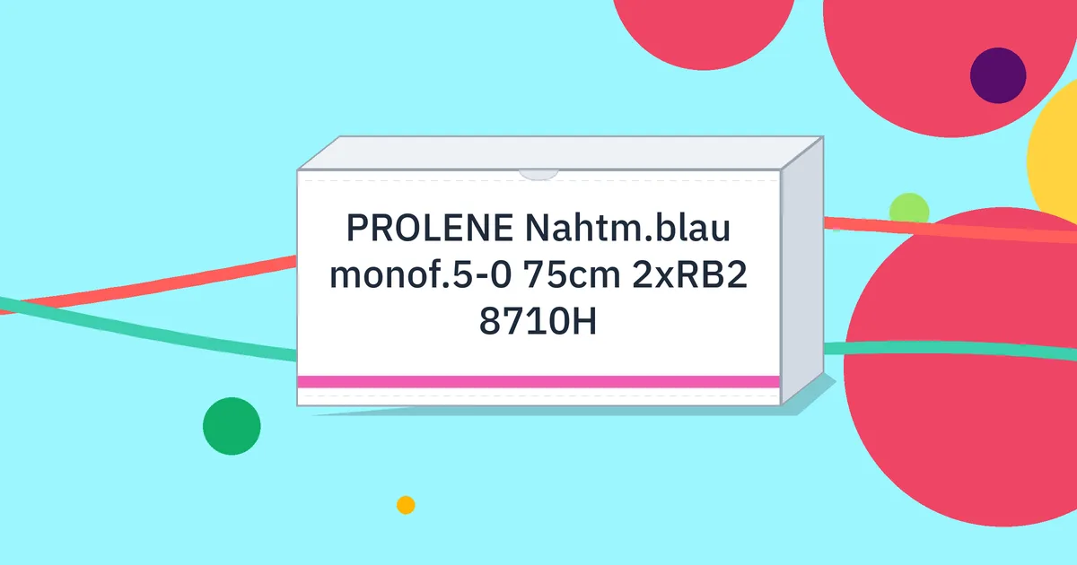 Symbolbild: Packung mit der Aufschrift PROLENE Nahtm.blau monof.5-0 75cm 2xRB2 8710H (PZN 16254642) – Verfügbarkeit und Bezug in Apotheken in Frankfurt am Main