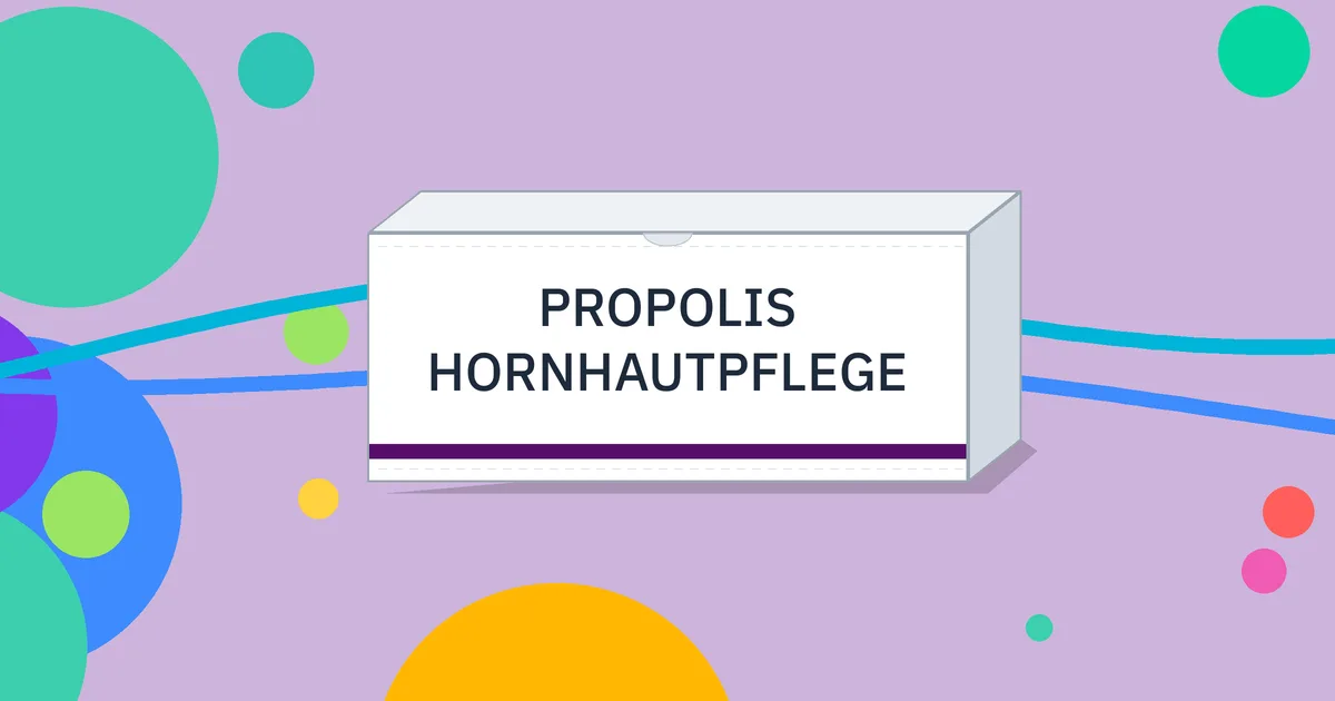 Symbolbild: Packung mit der Aufschrift PROPOLIS HORNHAUTPFLEGE (PZN 03451826) – Verfügbarkeit und Bezug in Apotheken in Frankfurt am Main
