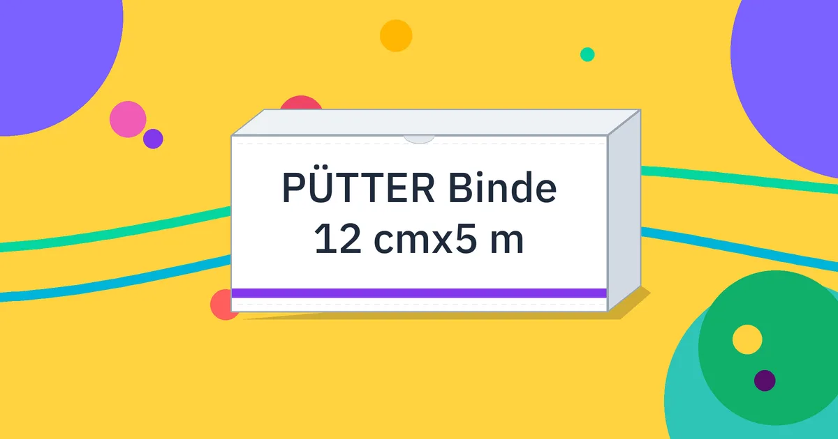 Symbolbild: Packung mit der Aufschrift PÜTTER Binde 12 cmx5 m (PZN 04940964) – Verfügbarkeit und Bezug in Apotheken in Frankfurt am Main