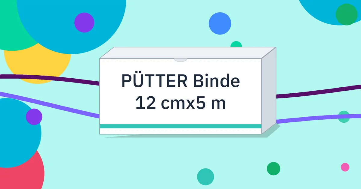 Symbolbild: Packung mit der Aufschrift PÜTTER Binde 12 cmx5 m (PZN 05384241) – Verfügbarkeit und Bezug in Apotheken in Frankfurt am Main