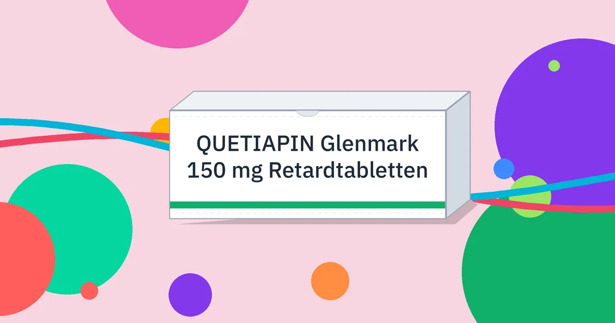 Symbolbild: Packung mit der Aufschrift QUETIAPIN Glenmark 150 mg Retardtabletten (PZN 16031511) – Verfügbarkeit und Bezug in Apotheken in Frankfurt am Main