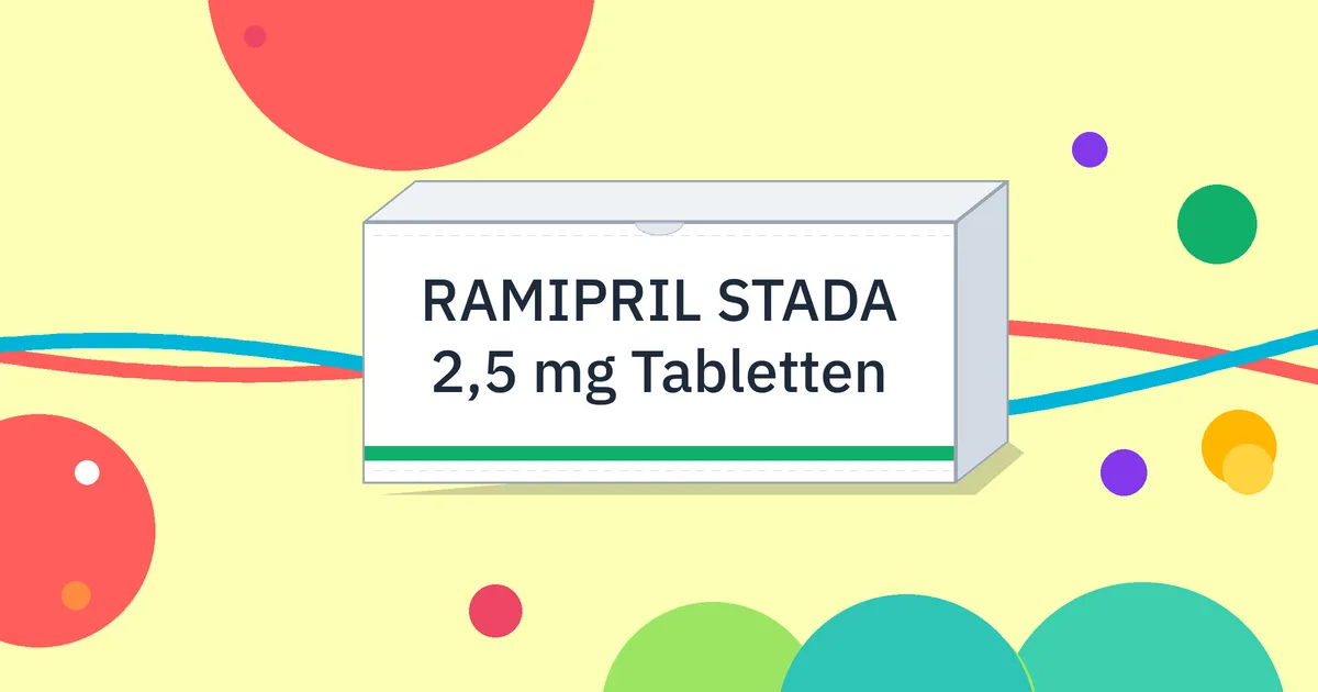 Symbolbild: Packung mit der Aufschrift RAMIPRIL STADA 2,5 mg Tabletten (PZN 04213885) – Verfügbarkeit und Bezug in Apotheken in Frankfurt am Main