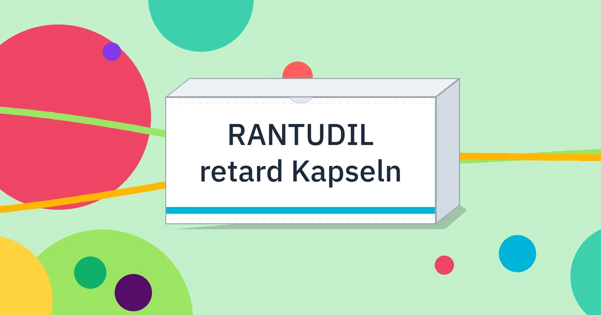 Symbolbild: Packung mit der Aufschrift RANTUDIL retard Kapseln (PZN 03815872) – Verfügbarkeit und Bezug in Apotheken in Frankfurt am Main
