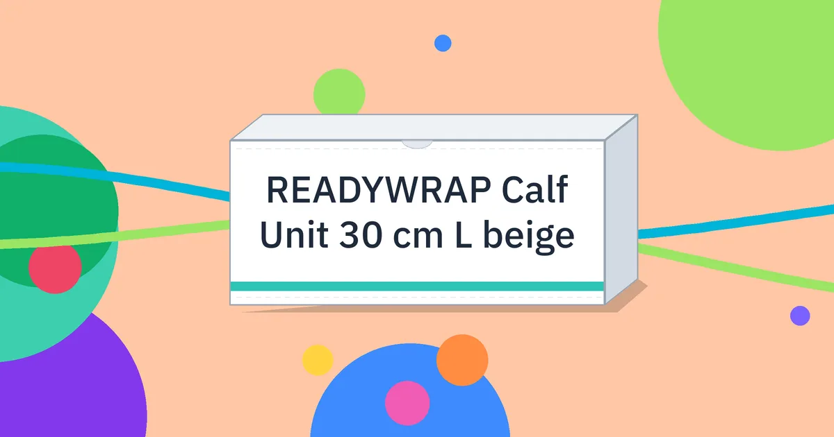 Symbolbild: Packung mit der Aufschrift READYWRAP Calf Unit 30 cm L beige (PZN 16566488) – Verfügbarkeit und Bezug in Apotheken in Frankfurt am Main