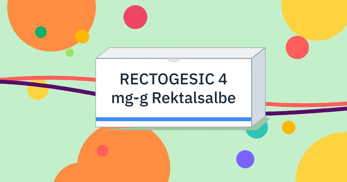 Symbolbild: Packung mit der Aufschrift RECTOGESIC 4 mg-g Rektalsalbe (PZN 18300470) – Verfügbarkeit und Bezug in Apotheken in Frankfurt am Main