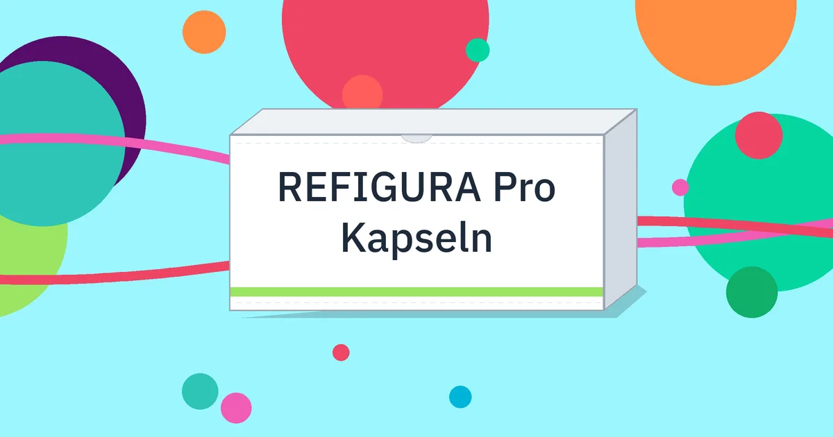Symbolbild: Packung mit der Aufschrift REFIGURA Pro Kapseln (PZN 16122142) – Verfügbarkeit und Bezug in Apotheken in Frankfurt am Main