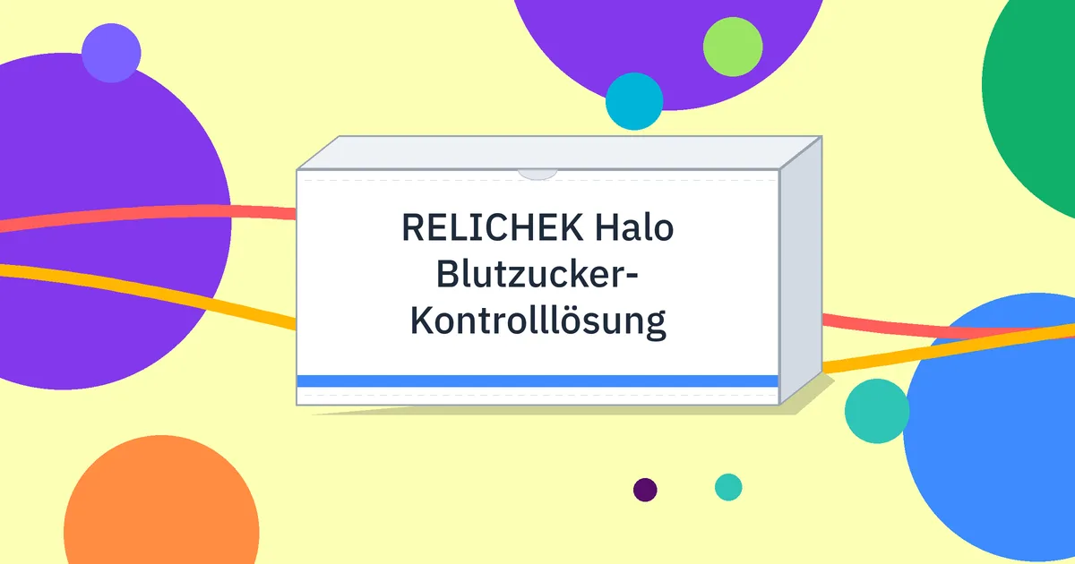 Symbolbild: Packung mit der Aufschrift RELICHEK Halo Blutzucker-Kontrolllösung (PZN 13719359) – Verfügbarkeit und Bezug in Apotheken in Frankfurt am Main