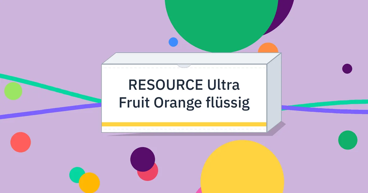 Symbolbild: Packung mit der Aufschrift RESOURCE Ultra Fruit Orange flüssig (PZN 17160699) – Verfügbarkeit und Bezug in Apotheken in Frankfurt am Main