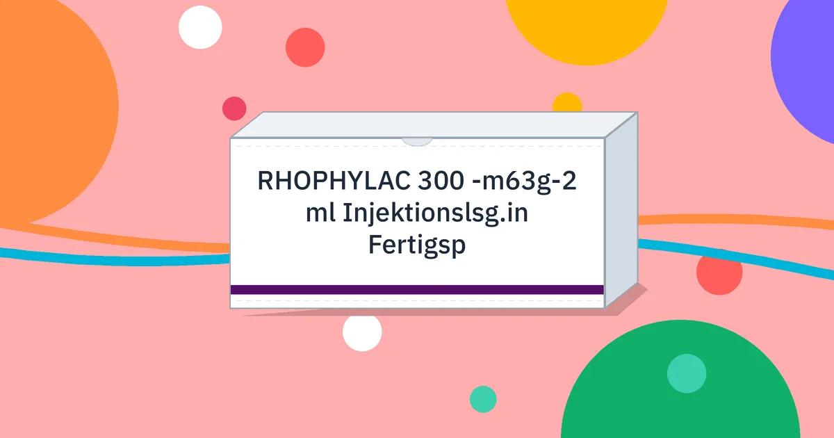 Symbolbild: Packung mit der Aufschrift RHOPHYLAC 300 -m63g-2 ml Injektionslsg.in Fertigsp (PZN 00453687) – Verfügbarkeit und Bezug in Apotheken in Frankfurt am Main