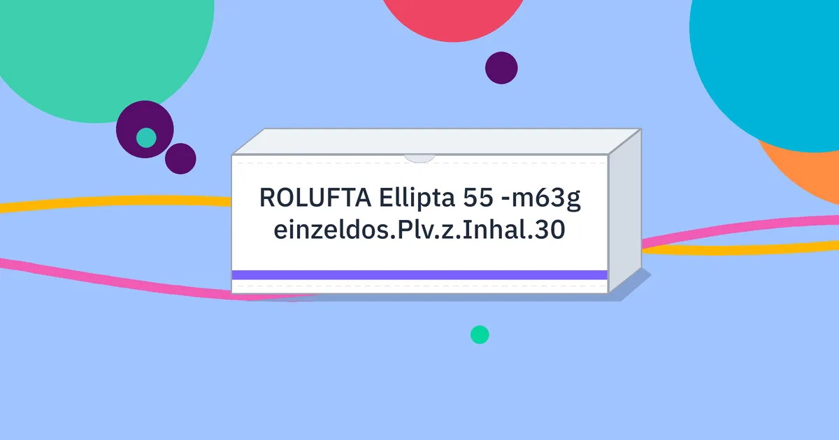 Symbolbild: Packung mit der Aufschrift ROLUFTA Ellipta 55 -m63g einzeldos.Plv.z.Inhal.30 (PZN 19485431) – Verfügbarkeit und Bezug in Apotheken in Frankfurt am Main