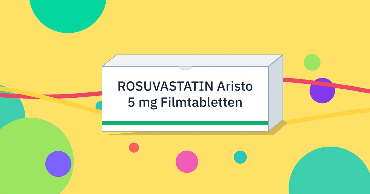 Symbolbild: Packung mit der Aufschrift ROSUVASTATIN Aristo 5 mg Filmtabletten (PZN 13588578) – Verfügbarkeit und Bezug in Apotheken in Frankfurt am Main