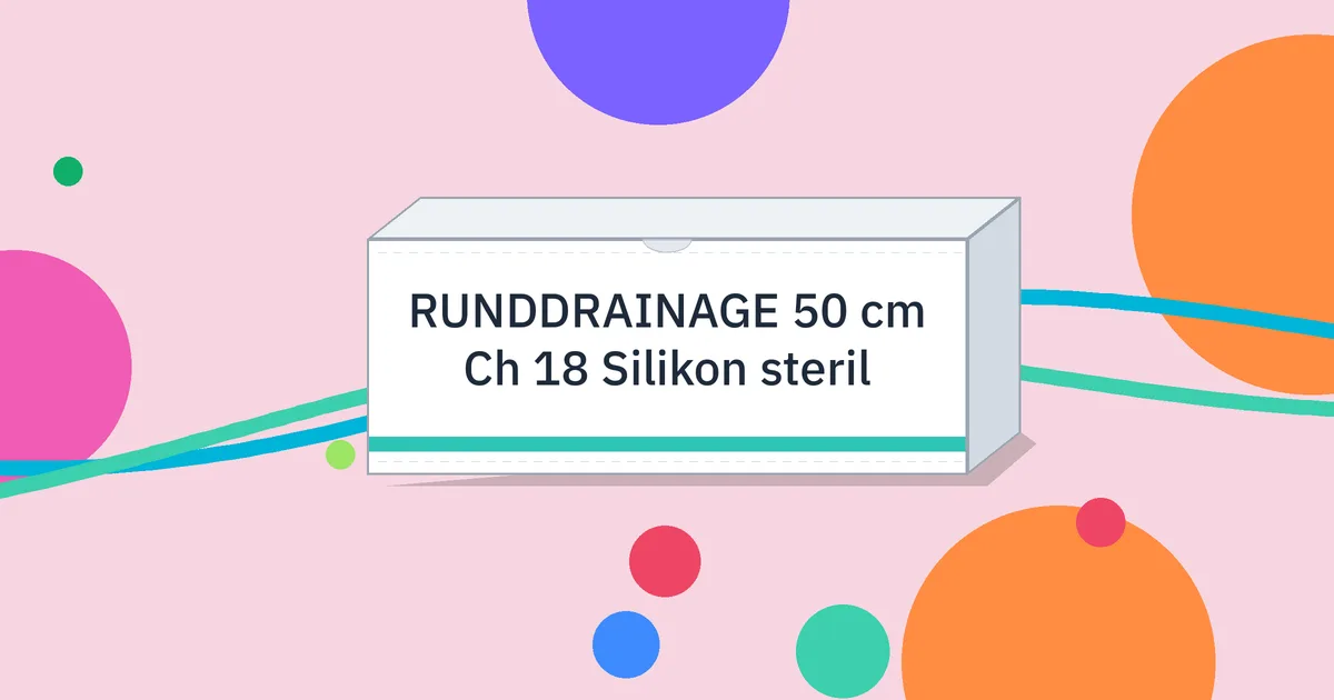 Symbolbild: Packung mit der Aufschrift RUNDDRAINAGE 50 cm Ch 18 Silikon steril (PZN 05867330) – Verfügbarkeit und Bezug in Apotheken in Frankfurt am Main